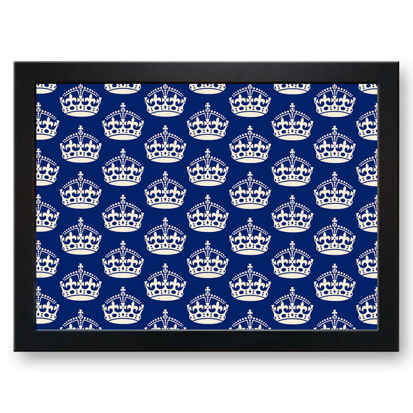 Royal Crown Pattern (Blue) Cushioned Lap Tray – my lap tray
